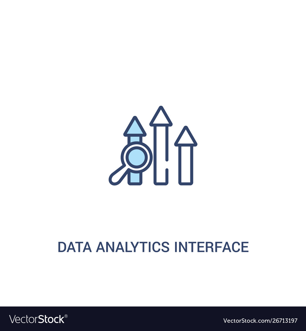 Data analytics interface concept 2 colored icon Vector Image