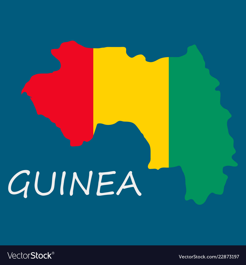 Flag map of guinea Royalty Free Vector Image - VectorStock