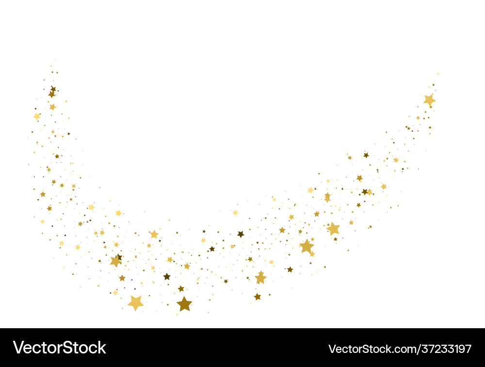 Gold flying stars confetti Royalty Free Vector Image
