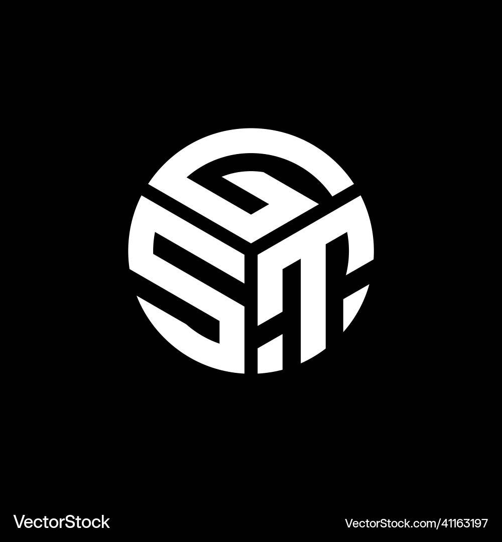 Gst letter logo design on black background Vector Image