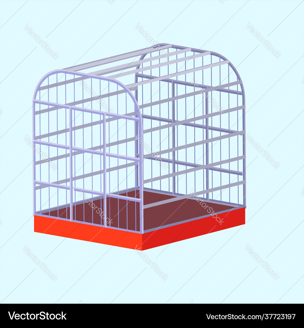 Isolated empty animal cage fighting ring person Vector Image