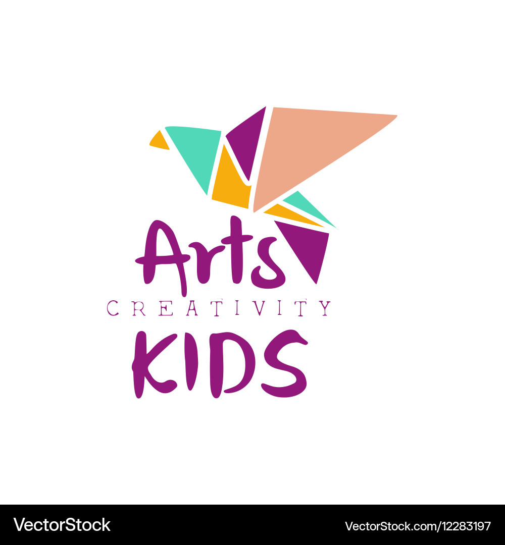 Kids creative class template promotional logo Vector Image