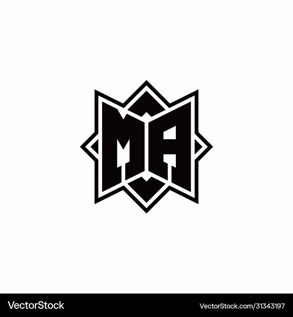 Ma monogram logo with square rotate style outline Vector Image