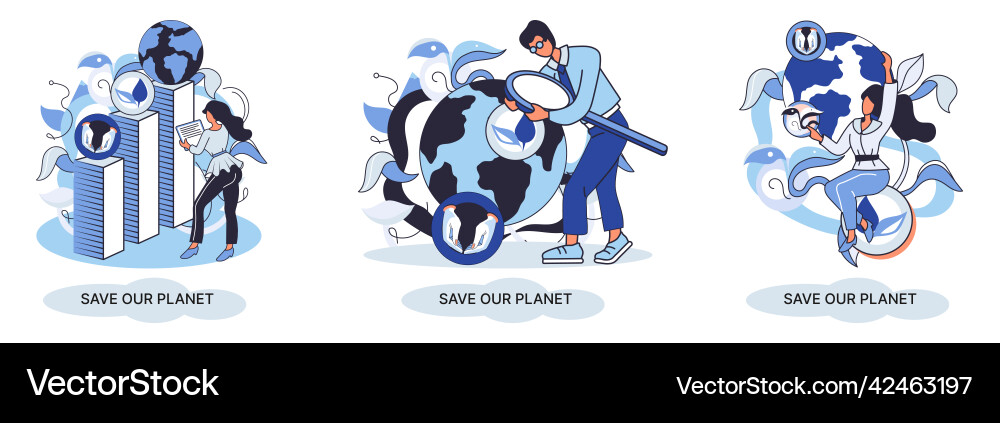 Save our planet ecological metaphor earth day Vector Image