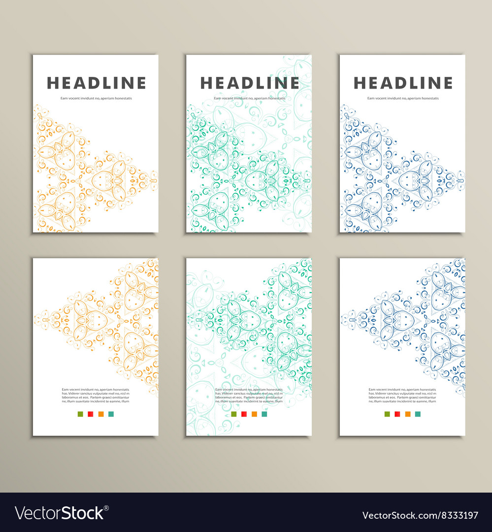 Set with abstract pattern Royalty Free Vector Image