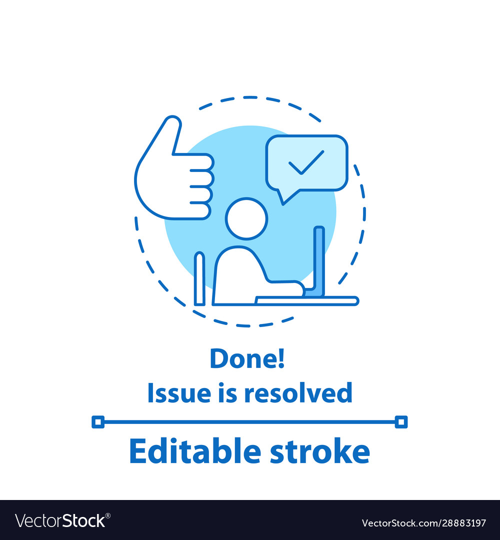 Solved problem concept icon Royalty Free Vector Image Solved problem concept icon Royalty Free Vector Image