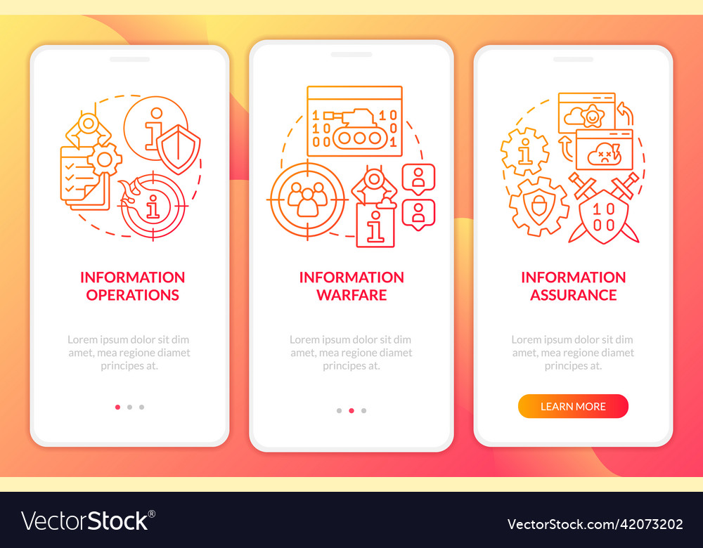 Basic definitions red gradient onboarding mobile Vector Image