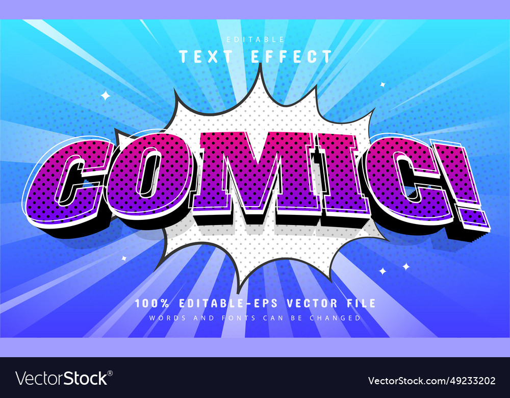 Comic text effect editable Royalty Free Vector Image