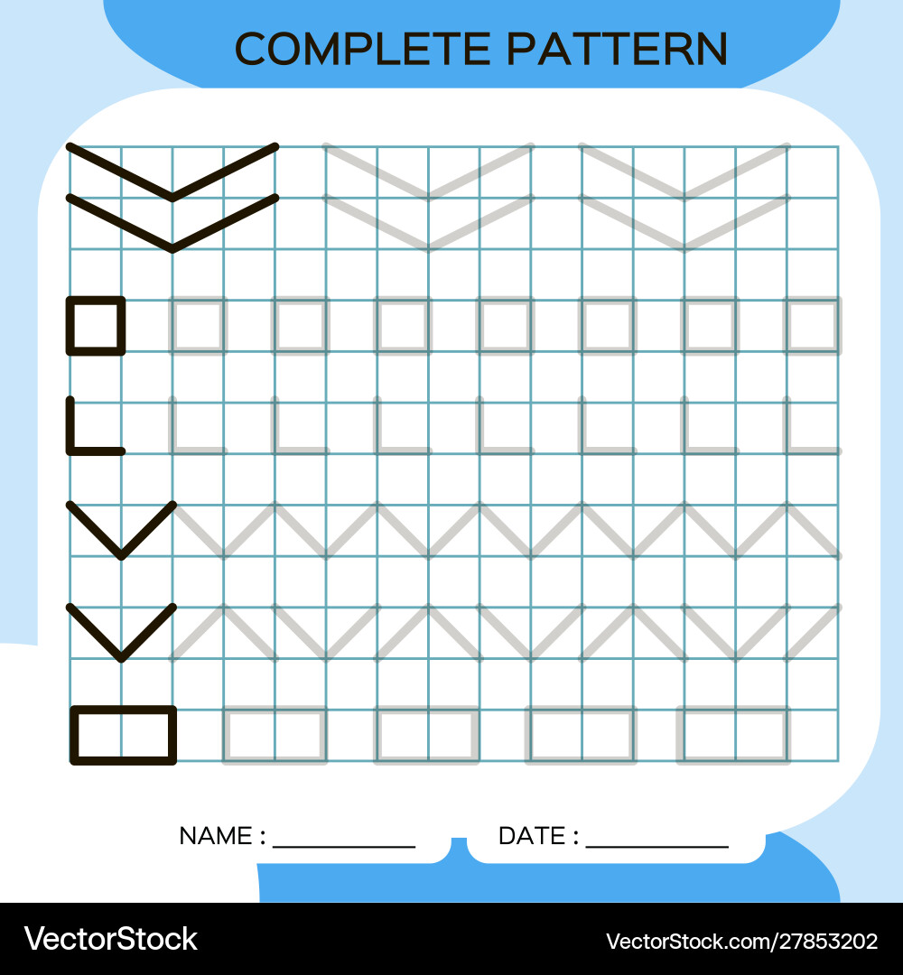 Complete pattern tracing lines activity for early Vector Image