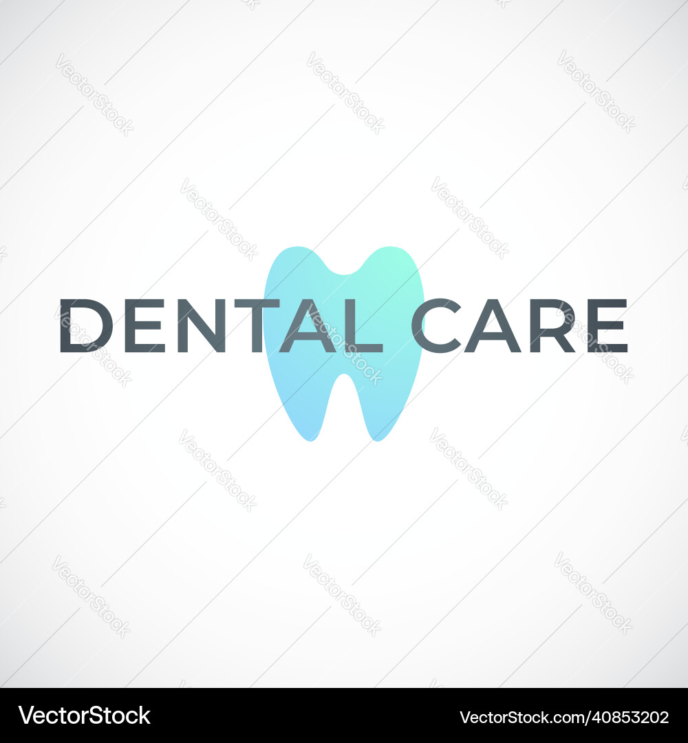 Dental care emblem simple design with tooth icon Vector Image