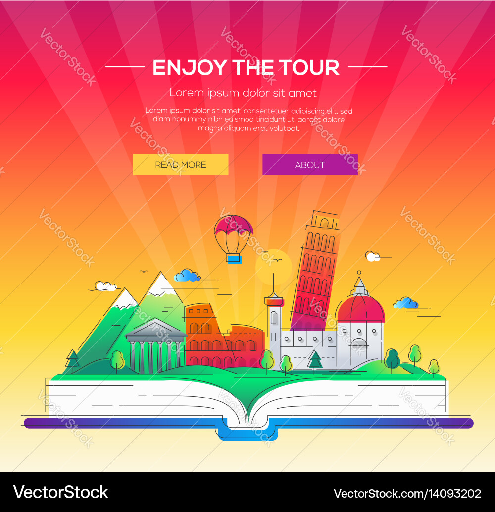 Enjoy tour - line travel Royalty Free Vector Image