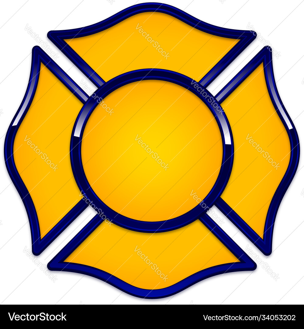 Fire rescue logo base yellow with dark blue trim Vector Image