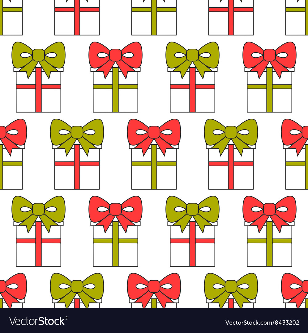 Gift boxes packaging seamless pattern Royalty Free Vector