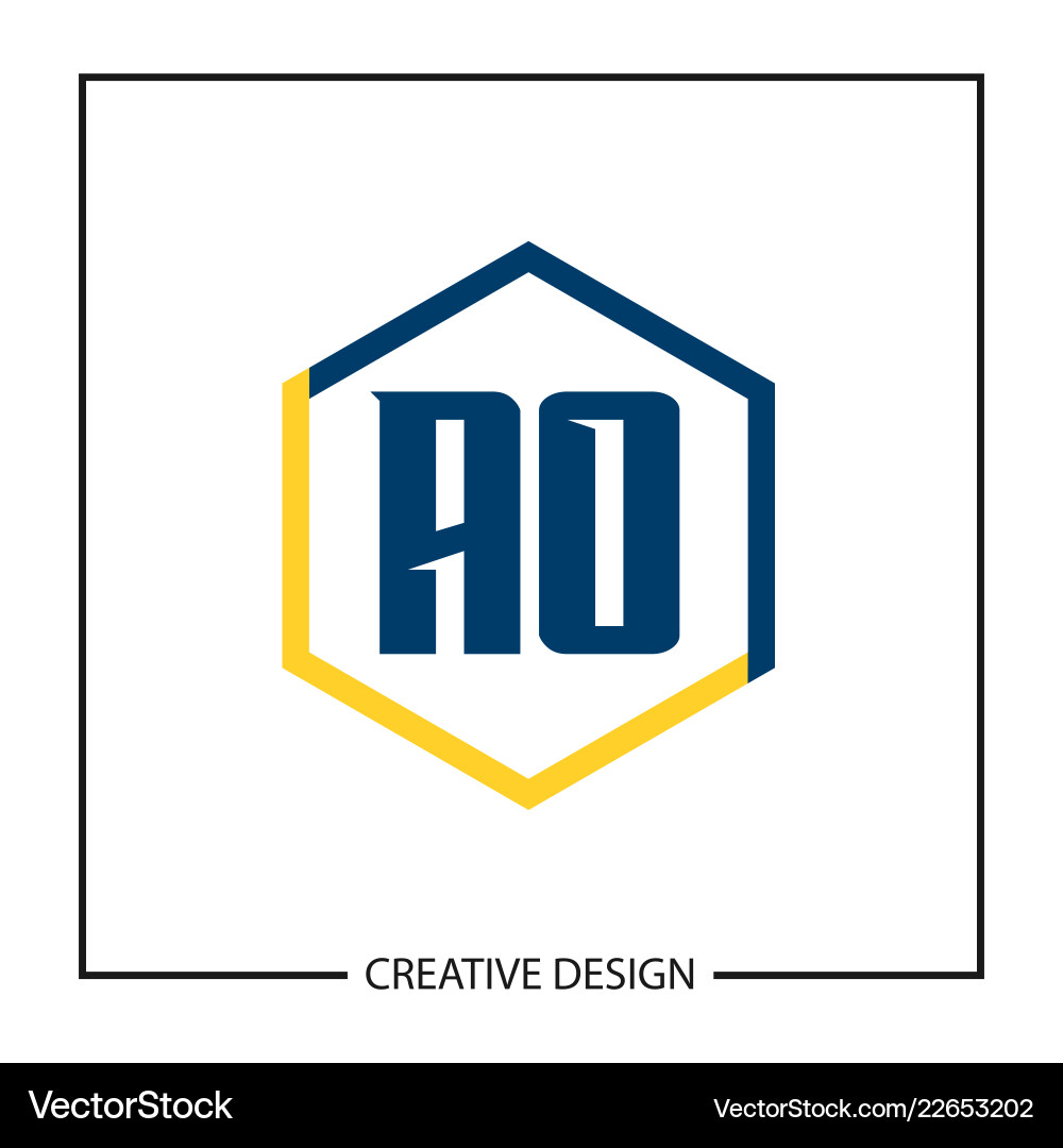 Initial letter ao logo template design Royalty Free Vector
