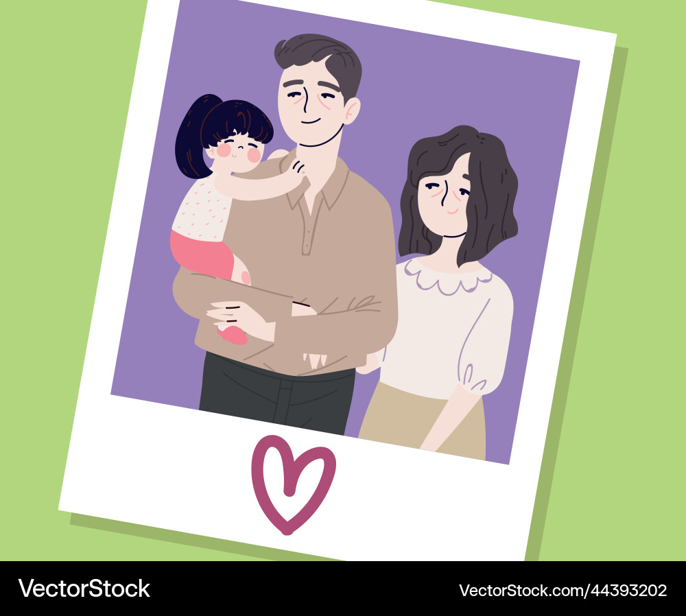 Korean parents and daughter Royalty Free Vector Image
