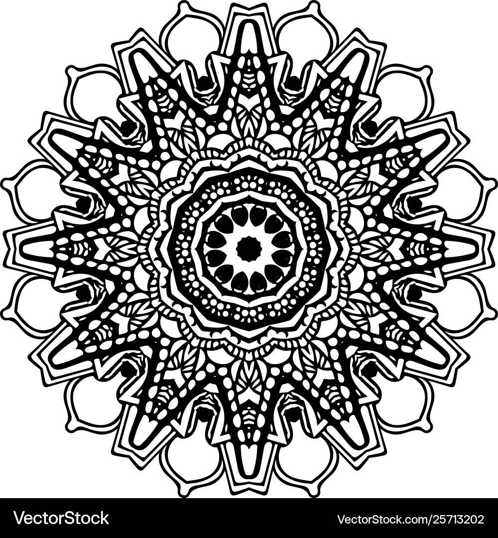 Mandala in lines Royalty Free Vector Image - VectorStock