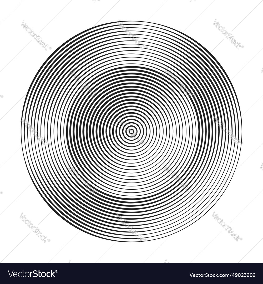 Monochrome Concentric Circles With Different Vector Image