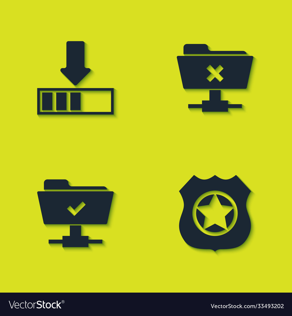 Set loading police badge ftp operation Royalty Free Vector Set loading police badge ftp operation Royalty Free Vector