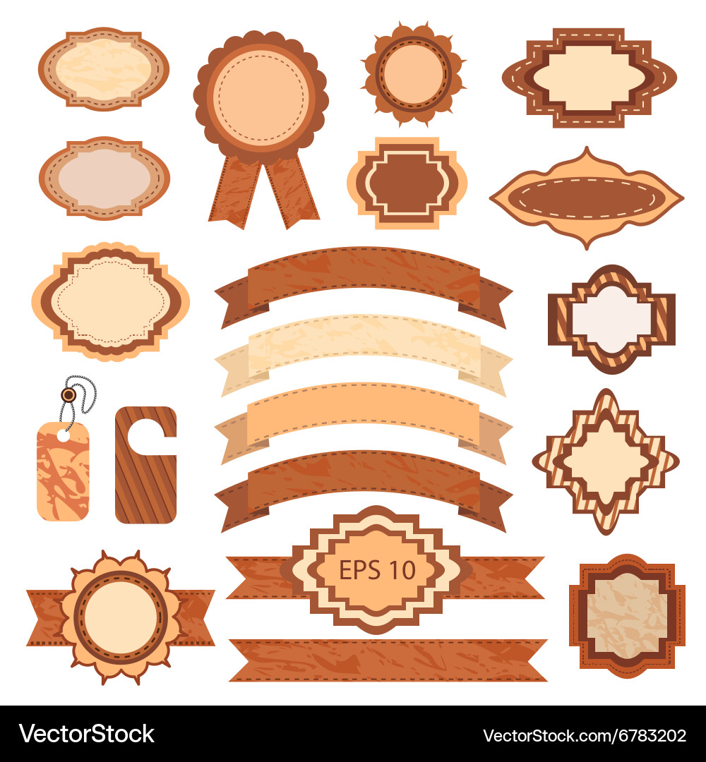 Set of labels and tapes Royalty Free Vector Image