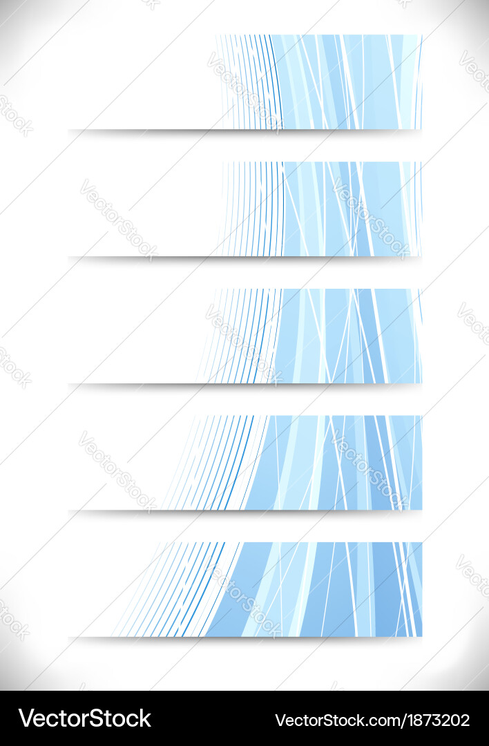 Set of theme cards with blue waves Royalty Free Vector Image