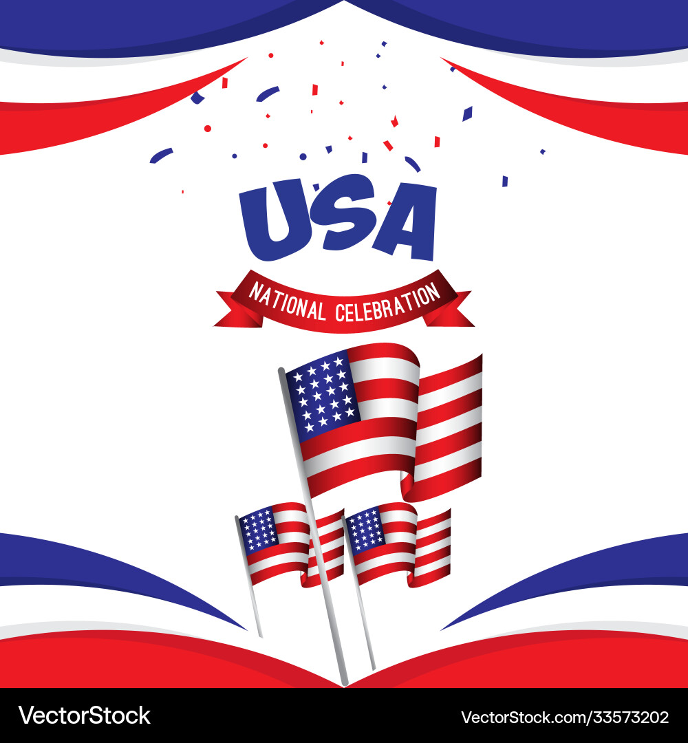 Usa national celebration poster template design Vector Image