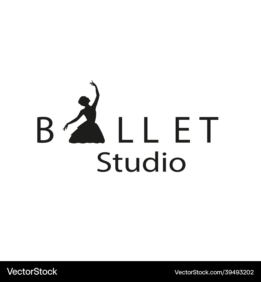 Vintage classic logo style for ballet studio logo Vector Image