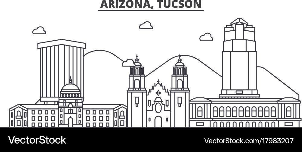 Arizona tucson architecture line skyline Vector Image