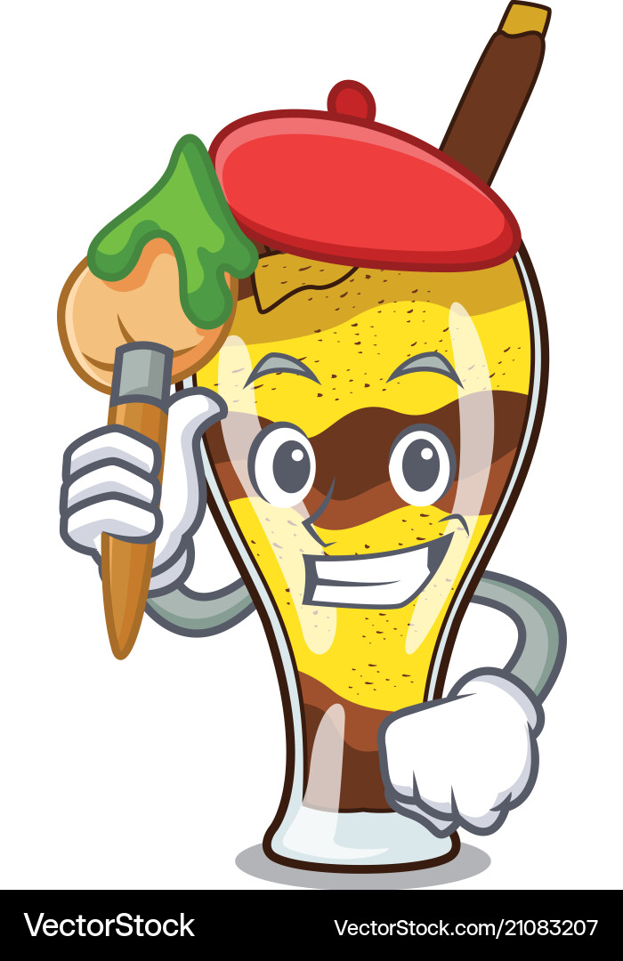 Artist mangonada fruit character cartoon Vector Image