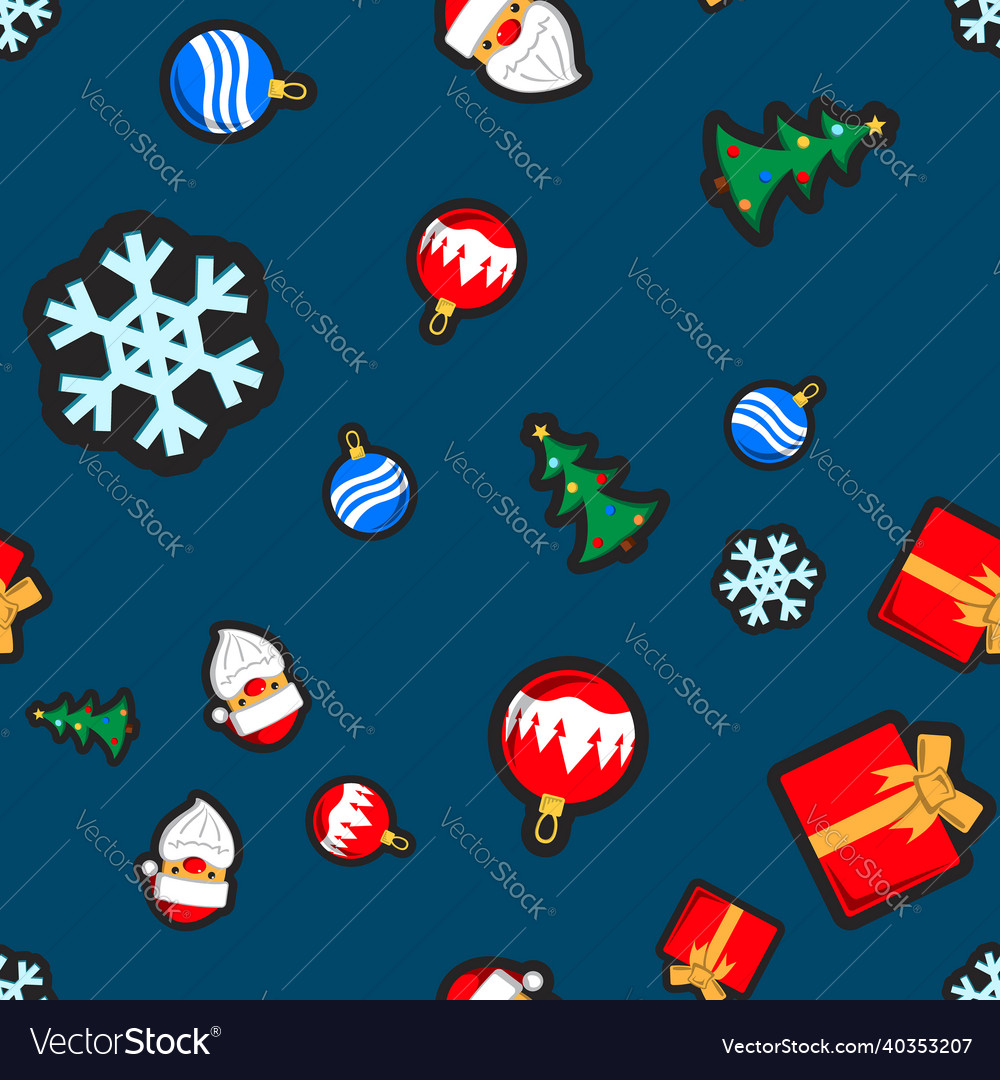 Christmas seamless pattern with holiday toys Vector Image
