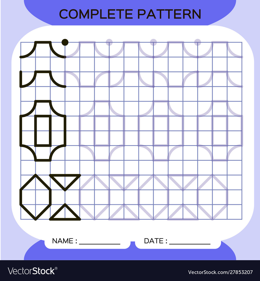 Complete pattern tracing lines activity for early Vector Image