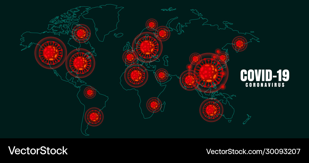 Covid-19 coronavirus global outbreak pandemic Vector Image