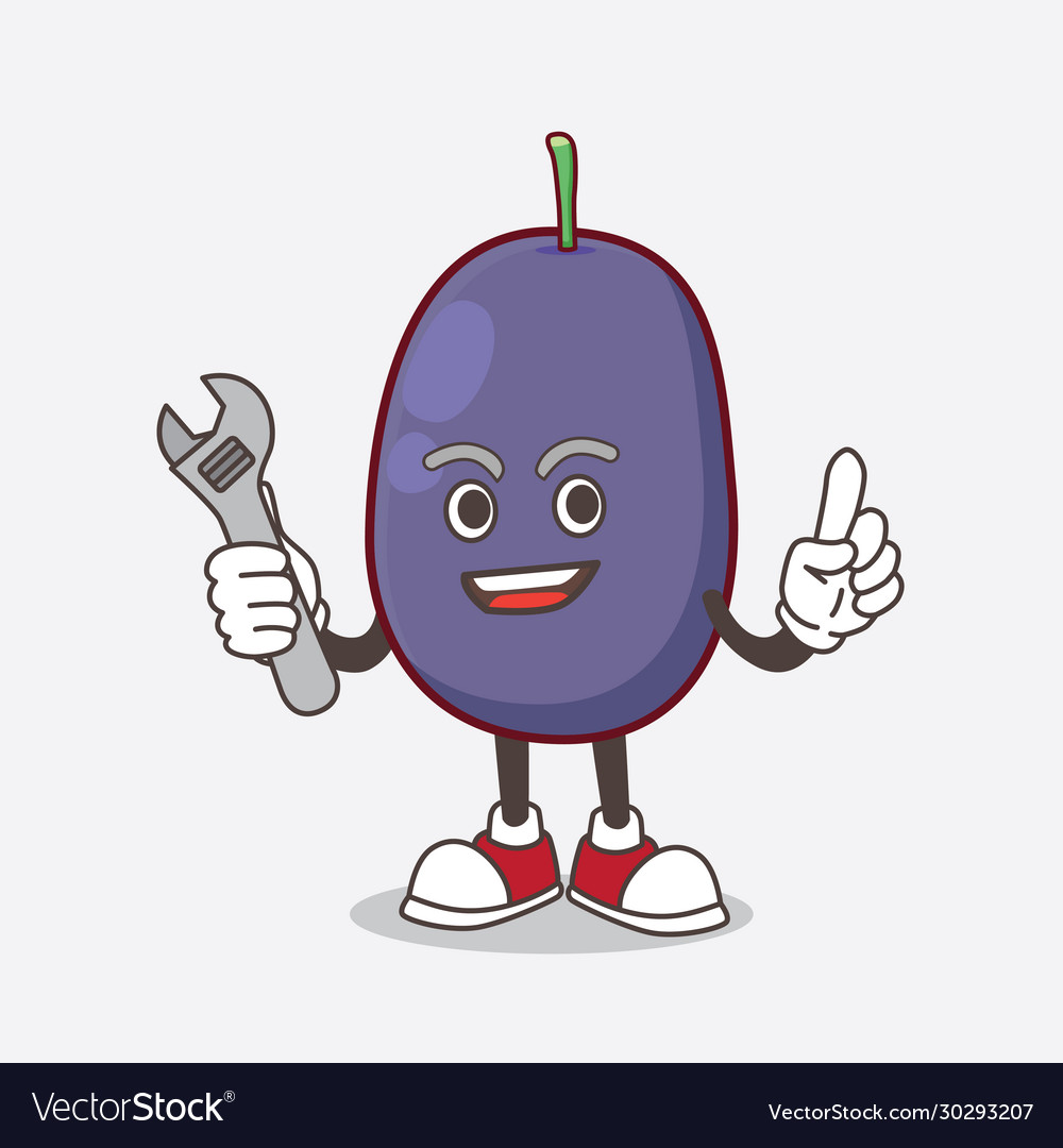 Java plum cartoon mascot character as happy Vector Image