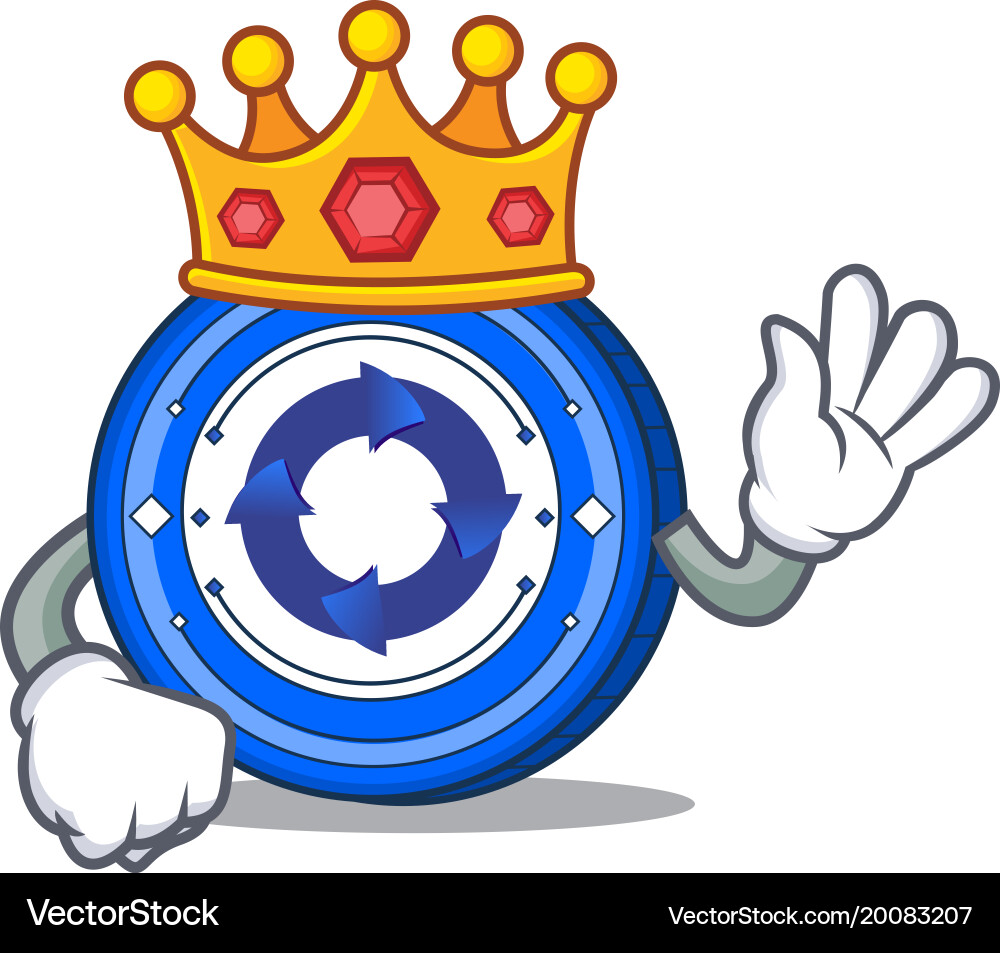 King cryptonex coin mascot cartoon Royalty Free Vector Image