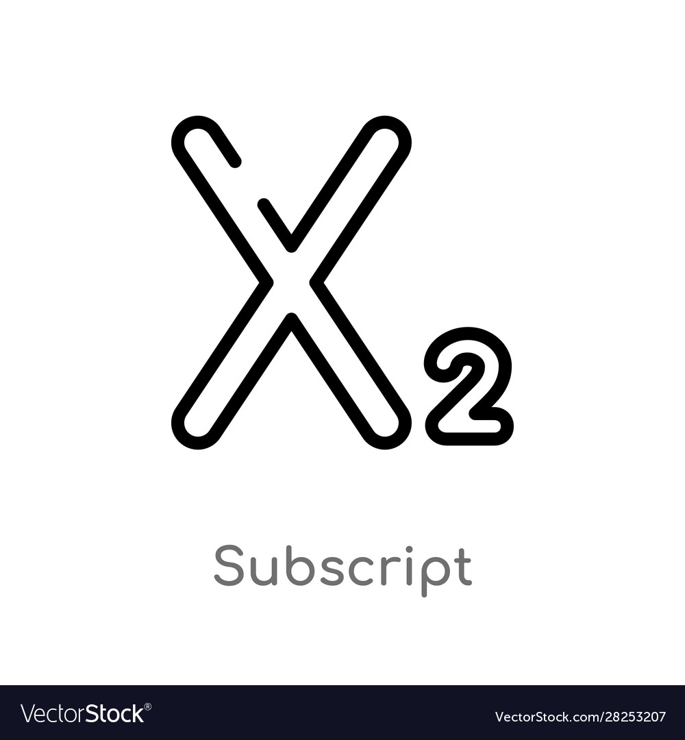 Outline subscript icon isolated black simple line Vector Image