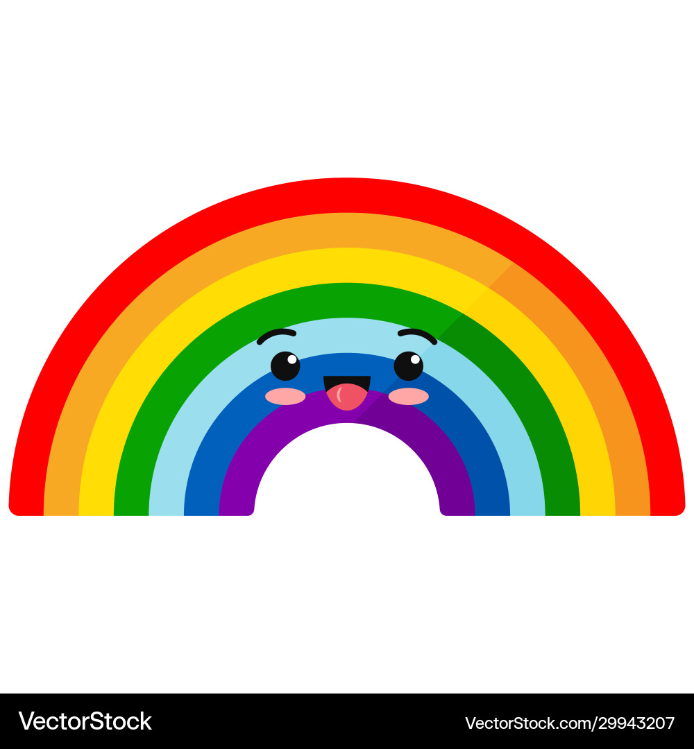 Rainbow smiling emoji icon isolated Royalty Free Vector
