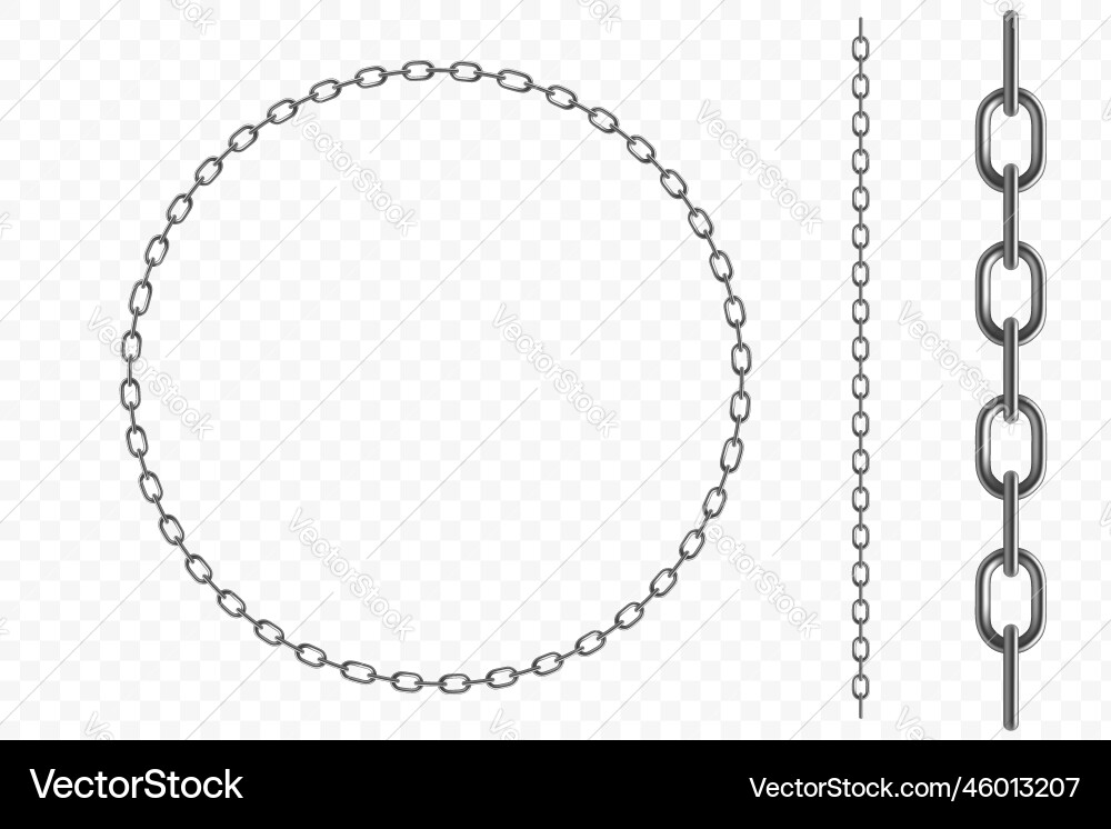 Round frame made of metal chain Royalty Free Vector Image