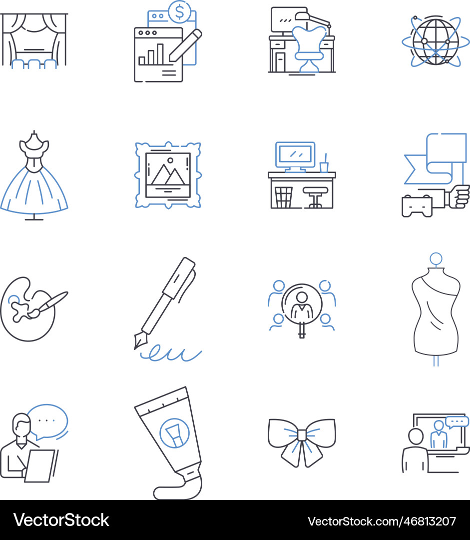 Specialist service line icons collection Vector Image