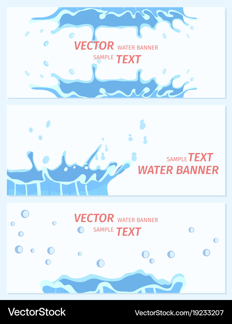 Water banner with spare place for text Royalty Free Vector