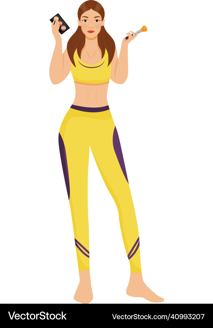 Woman doing make up flat color faceless character Vector Image