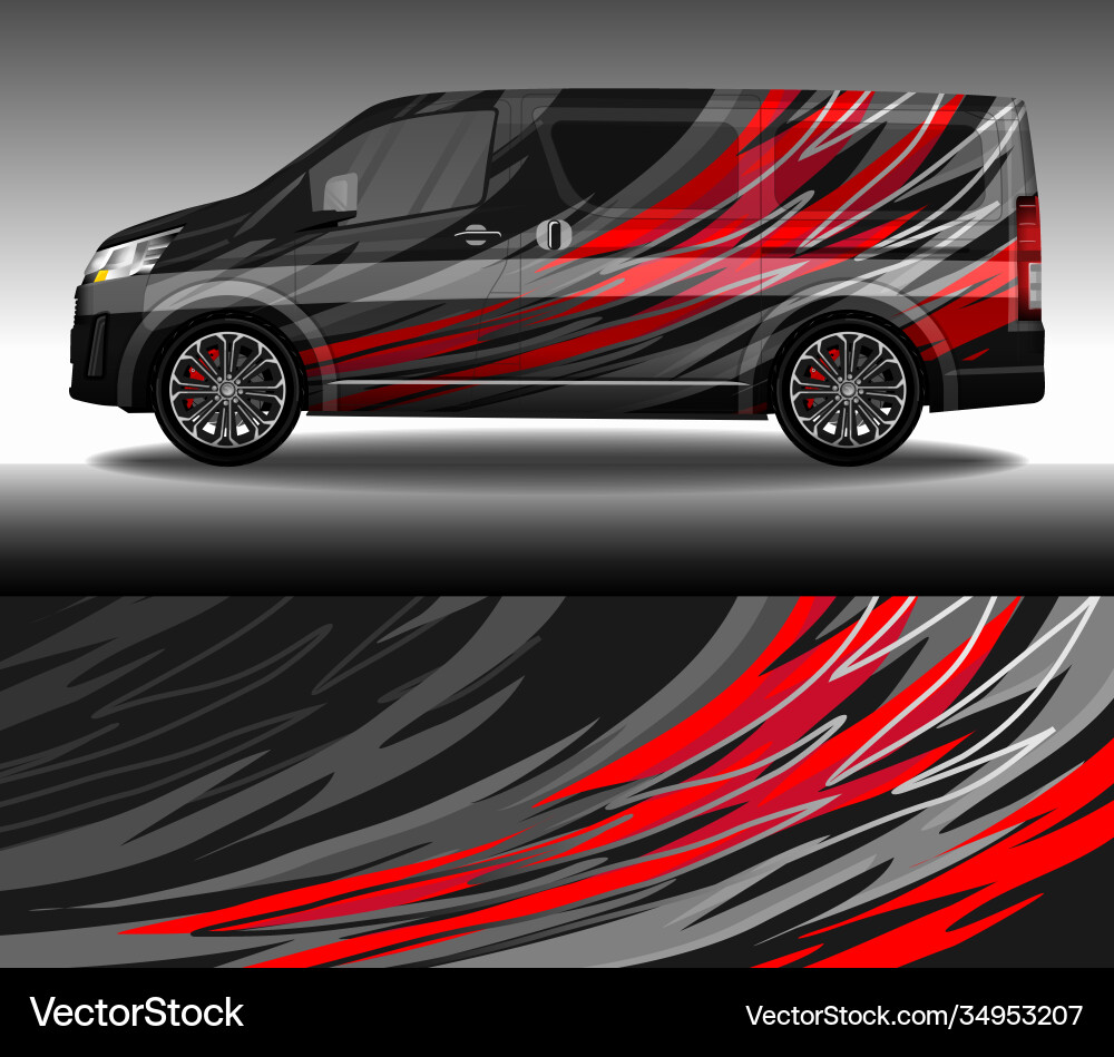 Wrap car decal design custom livery race rally Vector Image