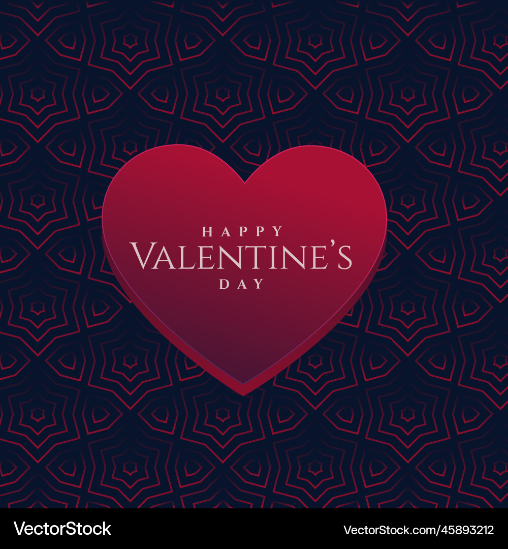 3d valentines day heart on dark pattern background
