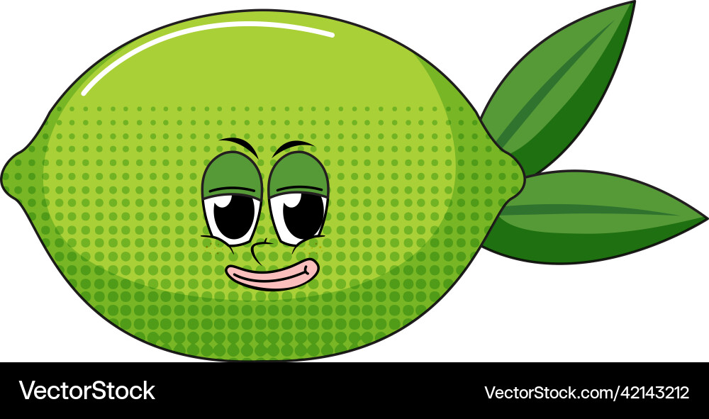 A lime cartoon character on white background Vector Image