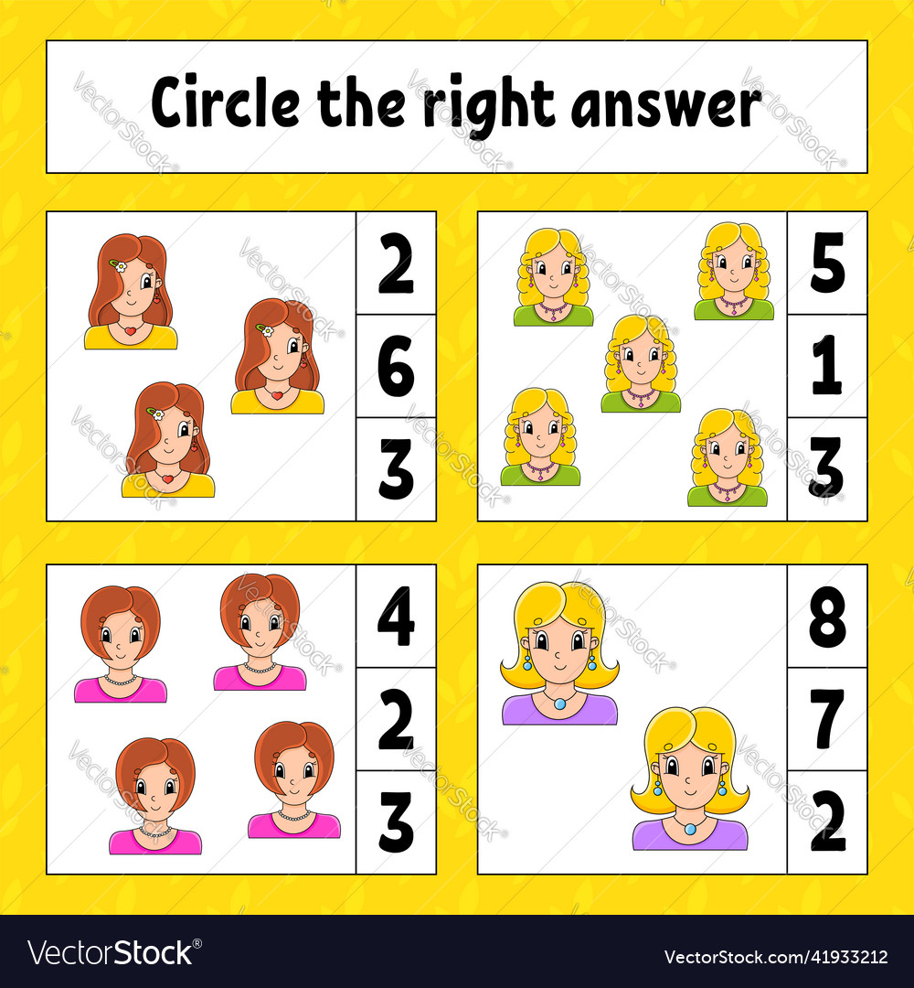 Circle the right answer education developing Vector Image