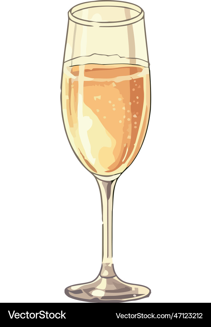 Crystal champagne glass Royalty Free Vector Image