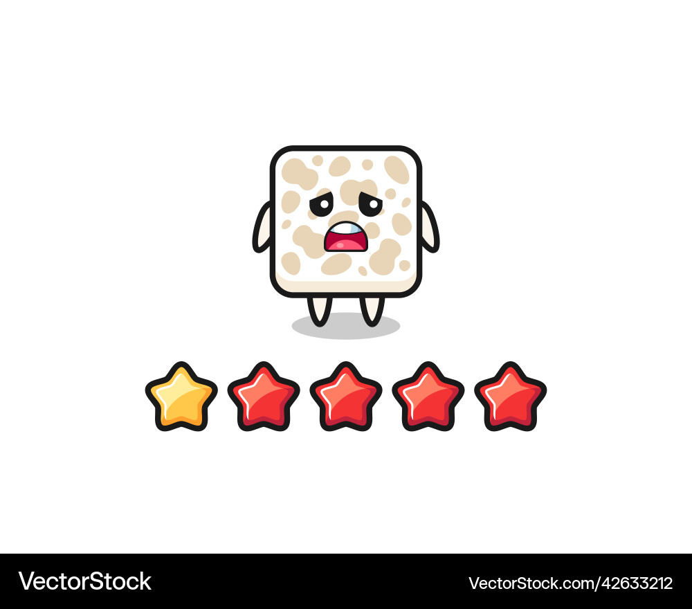 Customer bad rating tempeh cute character Vector Image