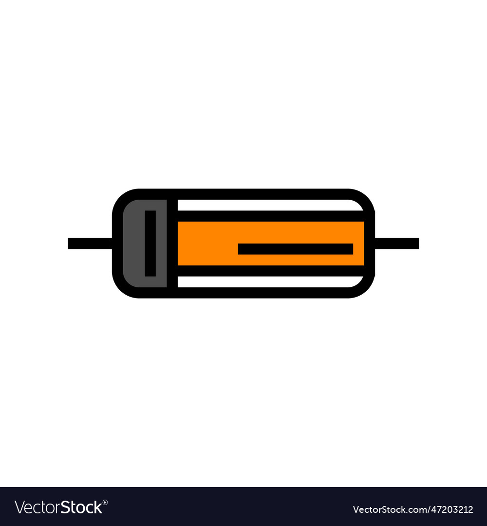 Diode electronic component color icon Royalty Free Vector