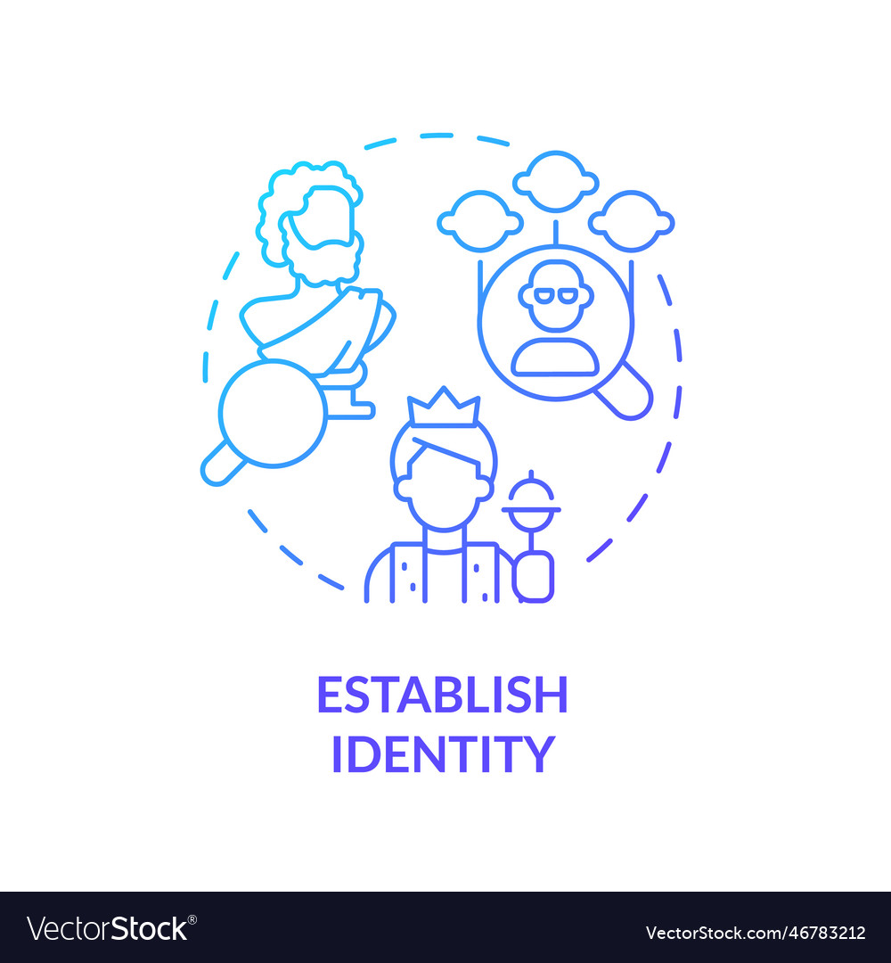 Establish identity blue gradient concept icon Vector Image Establish identity blue gradient concept icon Vector Image