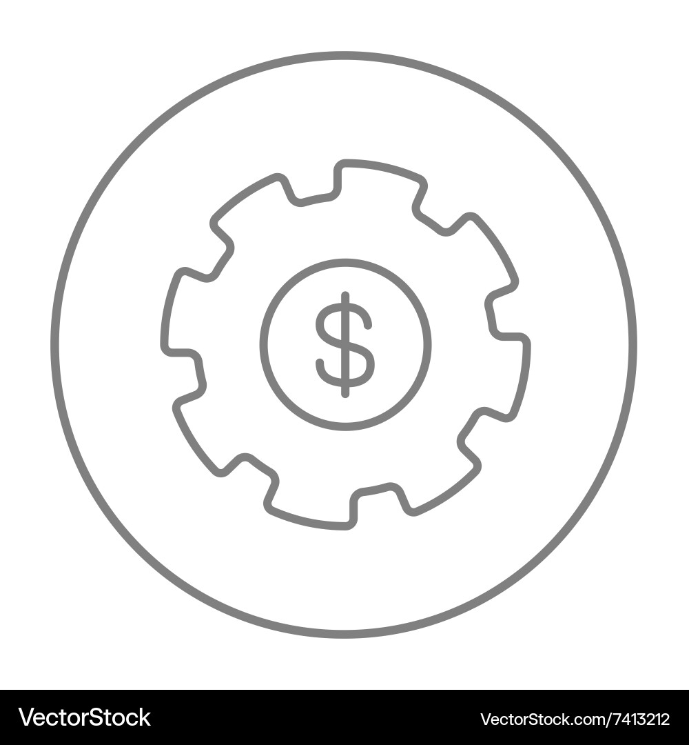 Gear with dollar sign line icon Royalty Free Vector Image
