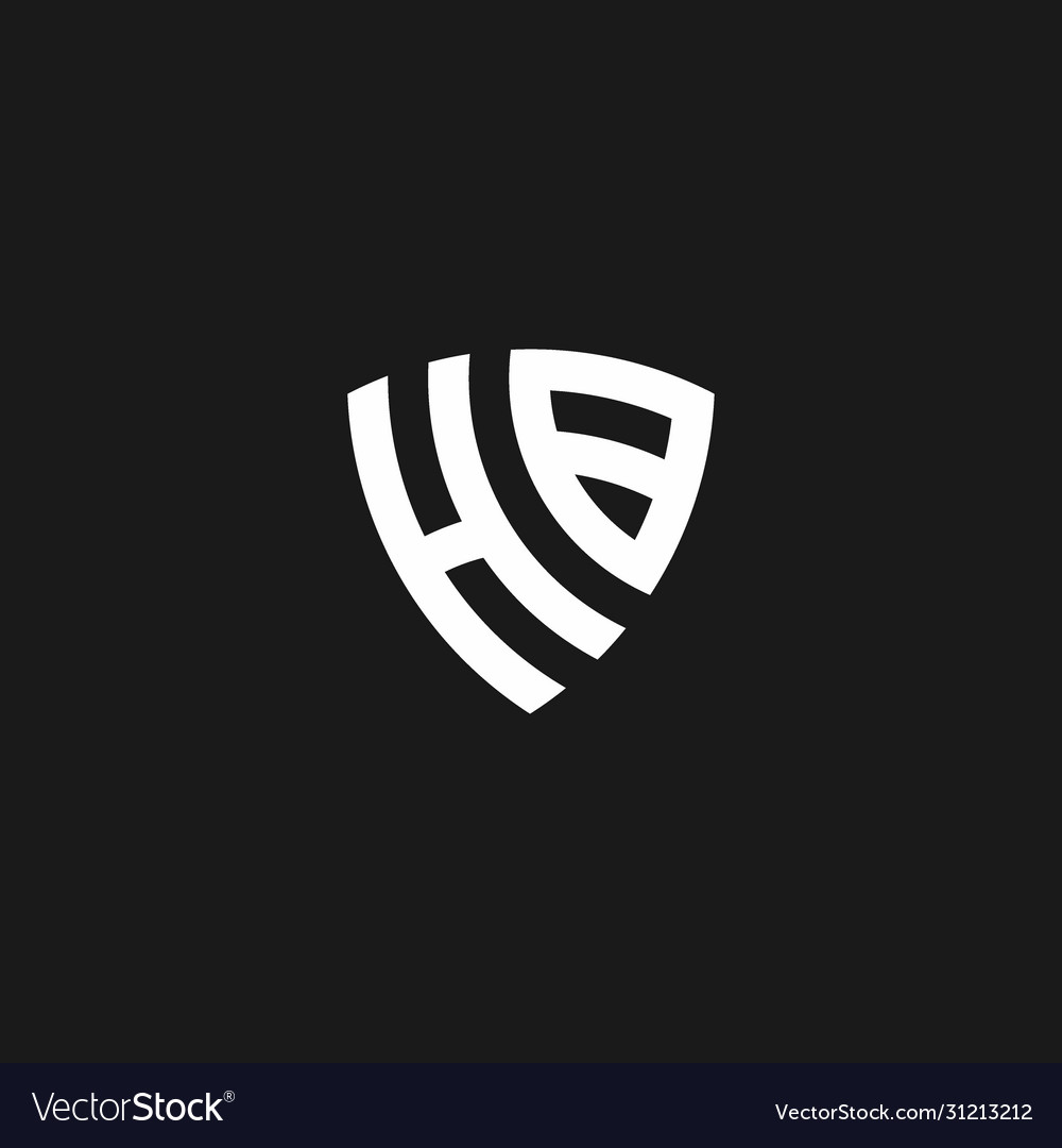 Hb monogram logo with shield shape Royalty Free Vector Image