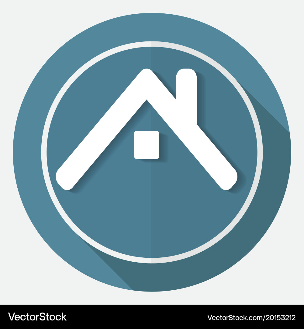Icon house on white circle with a long shadow Vector Image